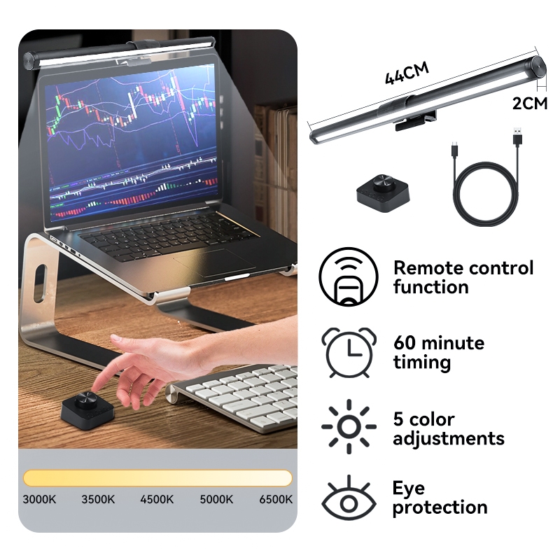 Remote Monitor Light Bar Dimmable Screen Hanging Lights USB Led Table ...