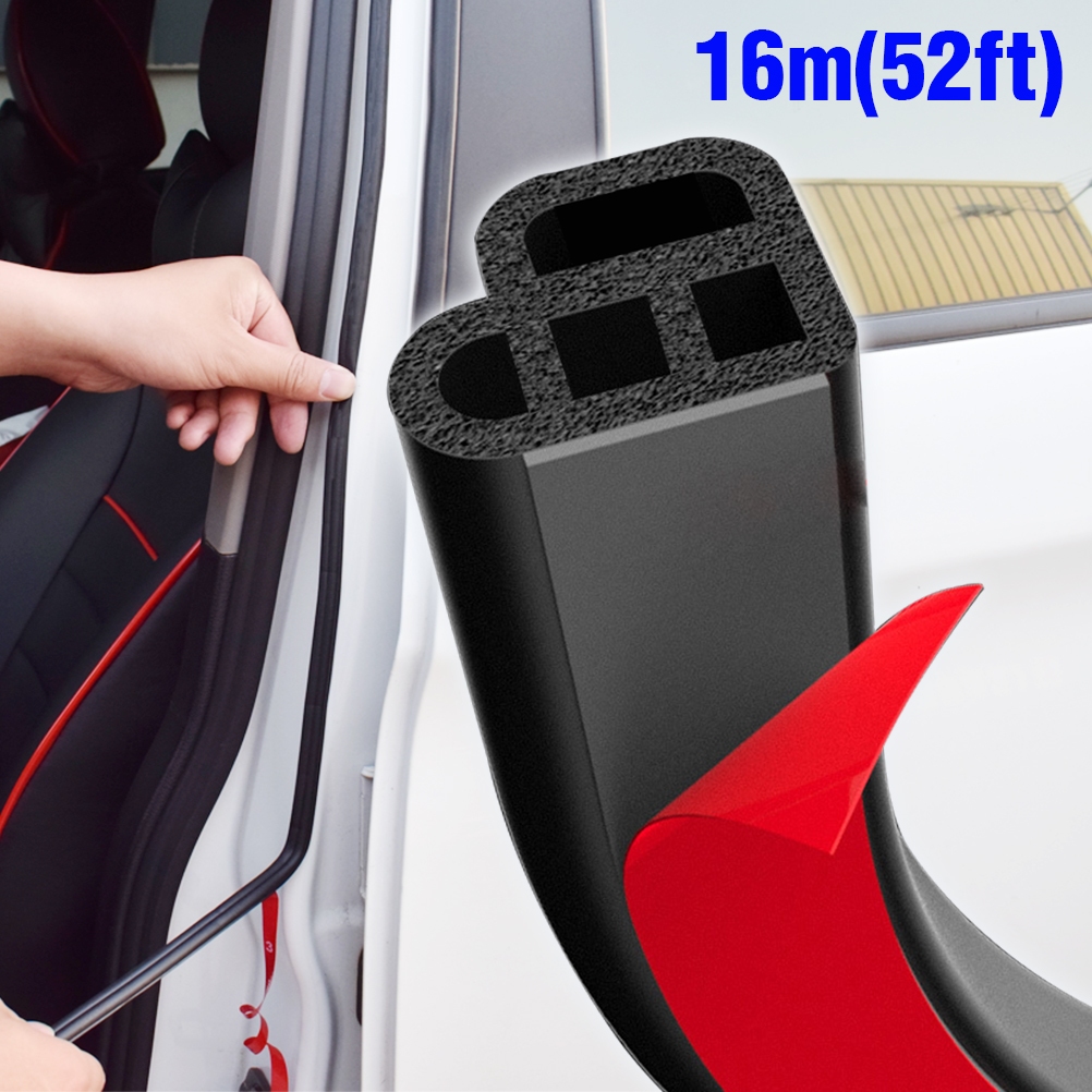 16M Car Door Trunk Seal Strip Double-Layer Rubber Weather Strip Edge ...