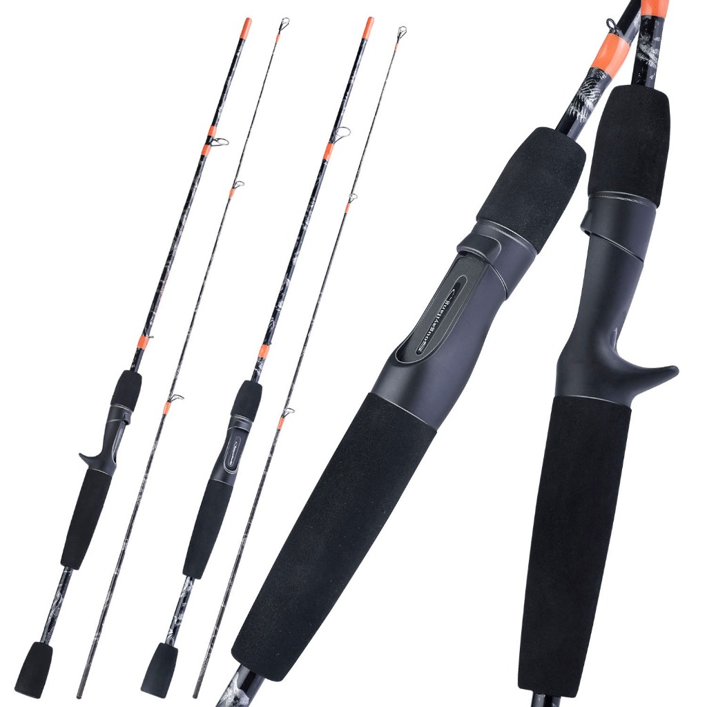 Sougayilang Spinning/Casting Fishing Rod 2 Sections With Comfortable Handle For Freshwater ...