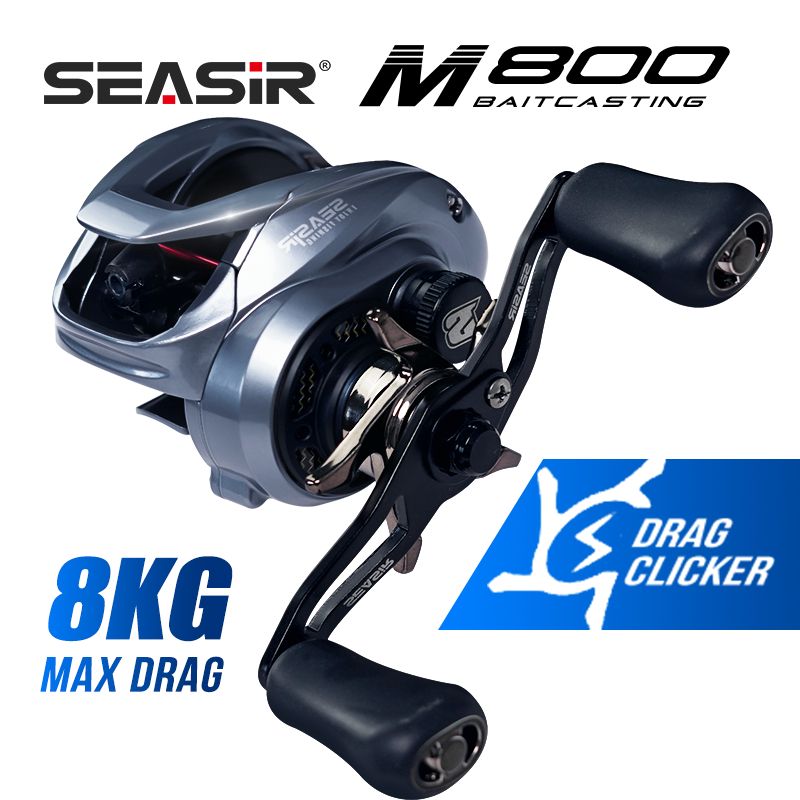 SEASIR M800 Baitcasting Fishing Reel Brass Gears 8KG Max Drag 7.1:1 High Speed Gear Ratio Fresh ...