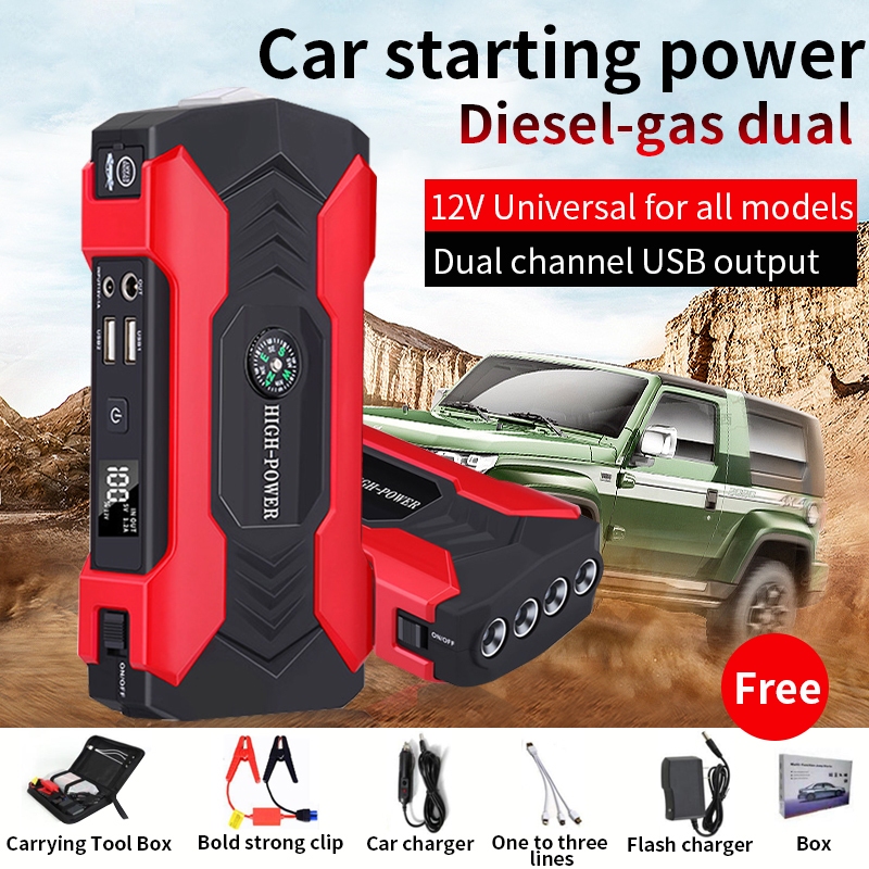 Car Power Start 99800mAh 12V Car Jumper Car Tyre Car Pump Starter ...