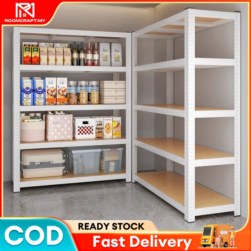 5Tier Adjustable Metal Boltless Rack Shelf shelve rack Storage Besi ...