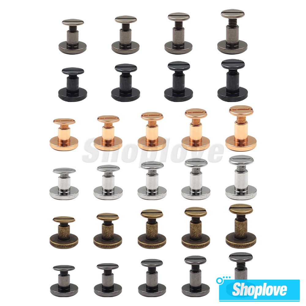 10/12Sets Metal Solid Screw Nail Rivet Double Curved Head Belt Strap ...