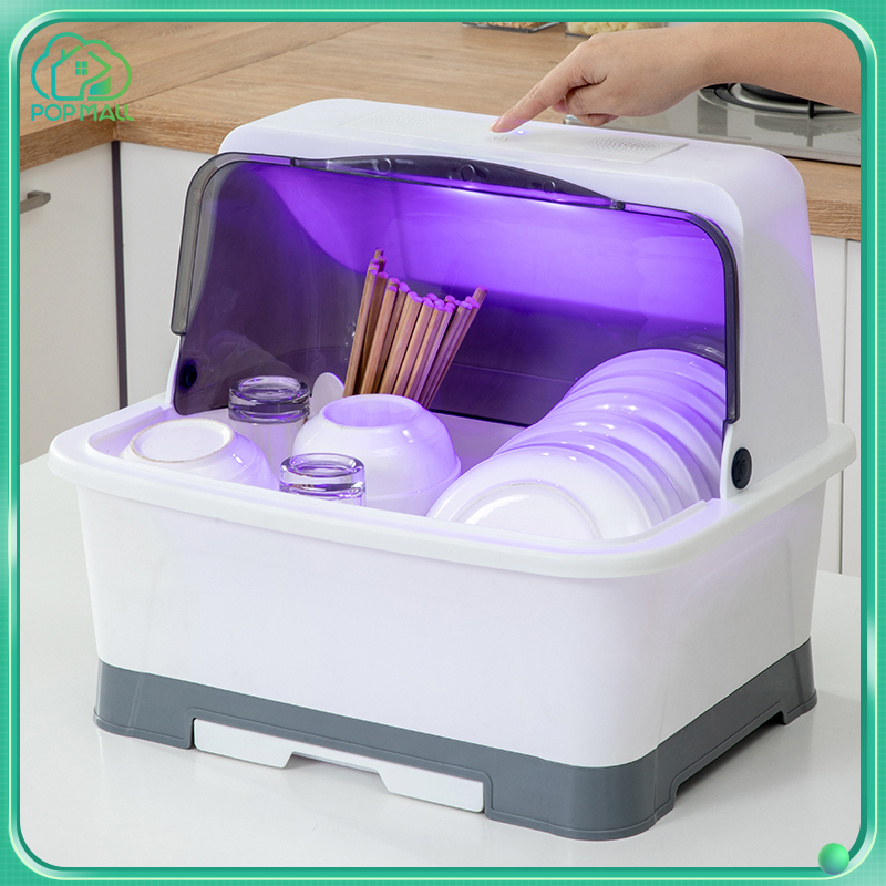POP Ultraviolet Light Kitchen Dish Rack With Cover Rack Storage Box Rak ...
