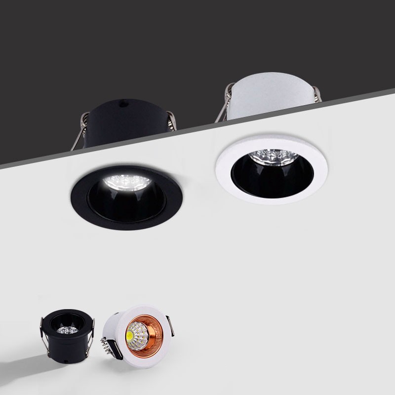 Black White Anti-Glare Mini led Narrow Edge Small Spotlight Embedded ...