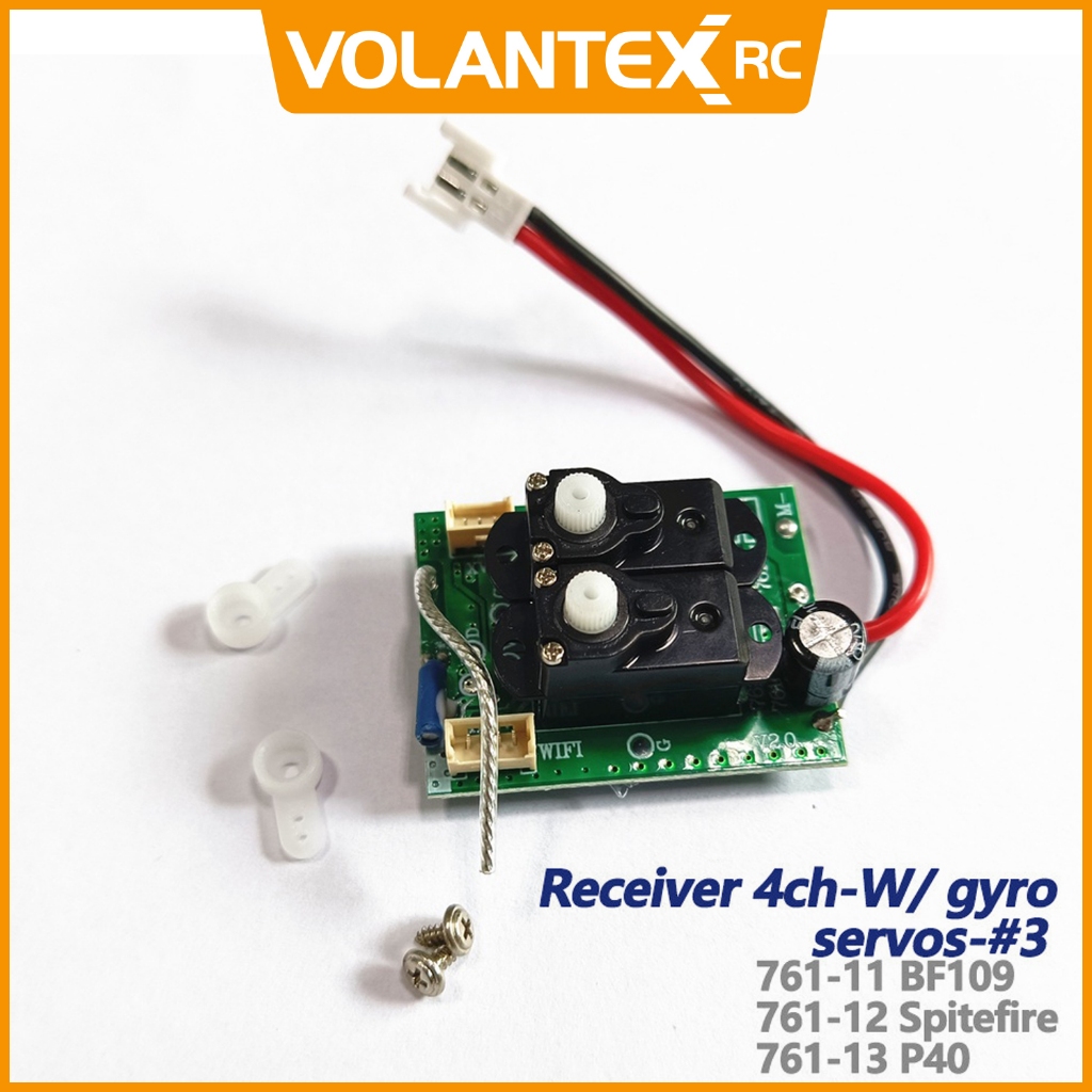 Volantex RC Airplane Parts 4CH Receiver With Gyro And Servos for 761-4 ...