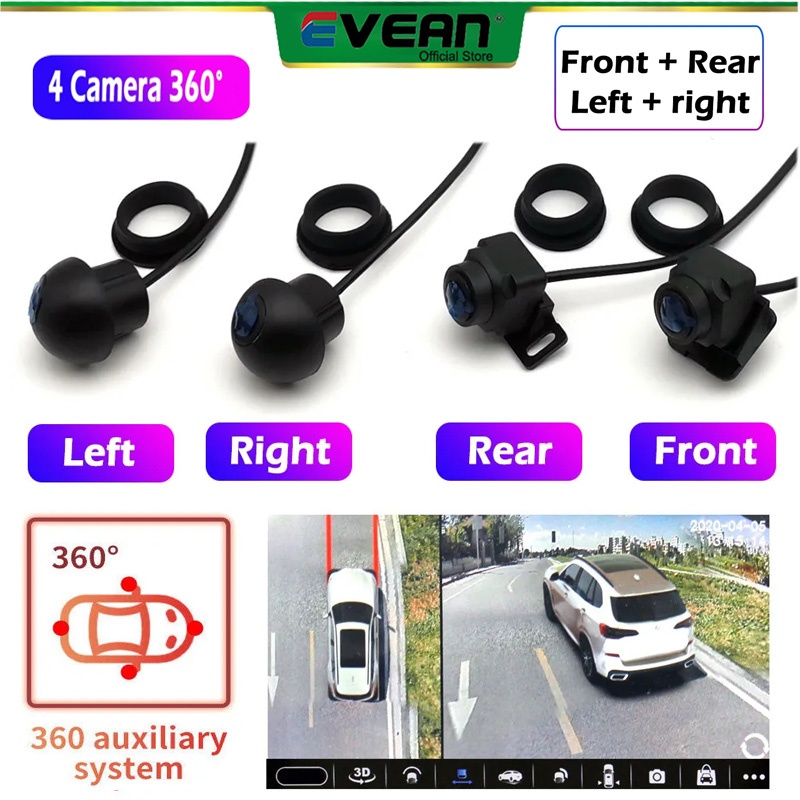 Evean 3D 360 Degree Car Camera Surround View 1080P AHD Right+Left ...