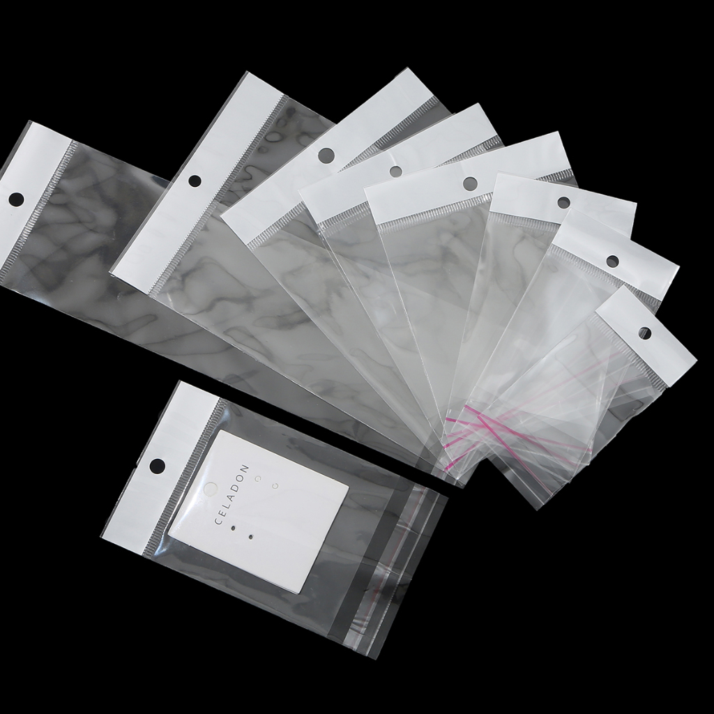 [100Pcs] Transparent Self Adhesive Seal Plastic Storage Bag OPP Pack ...