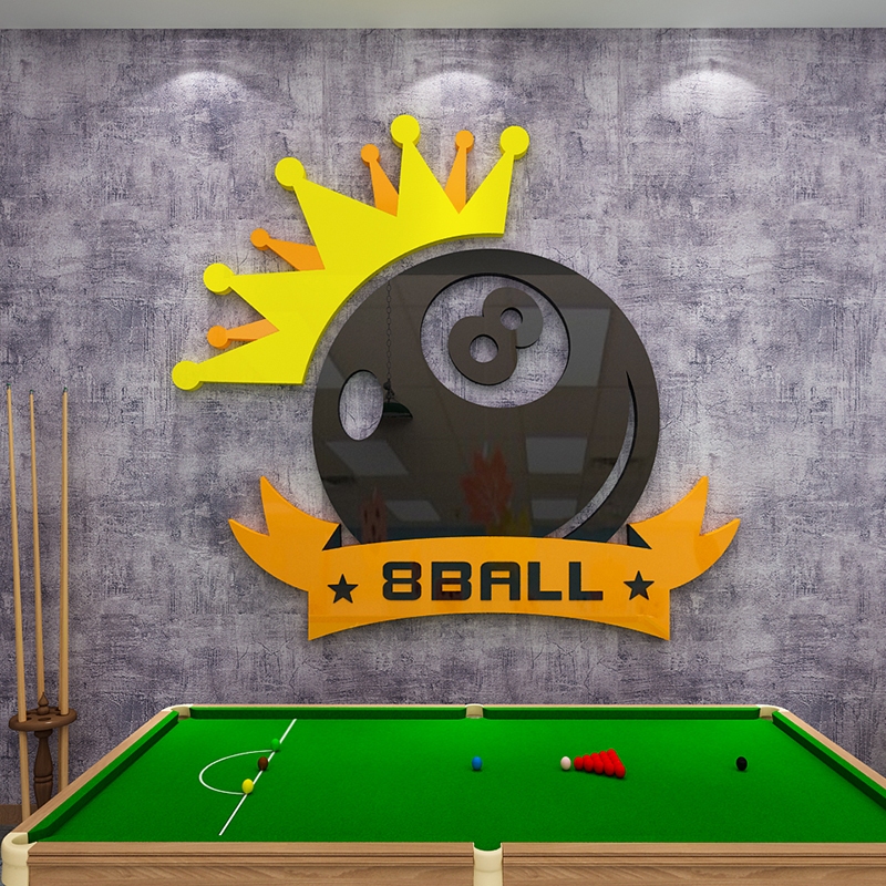 Decorative wall stickers for billiards hall, club poster layout for ...