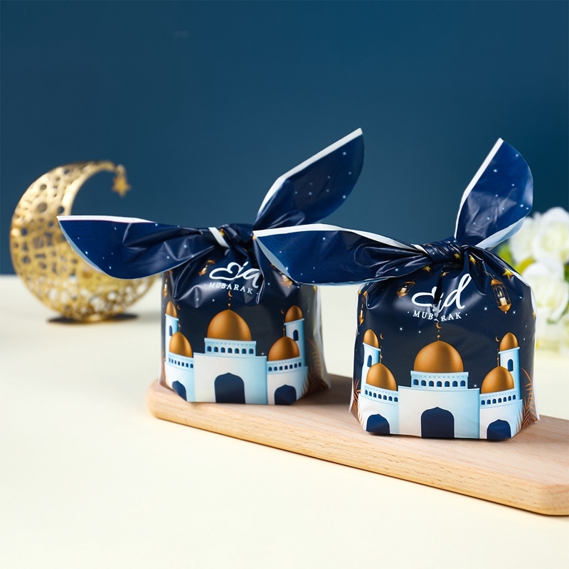 50pcs Eid Rabbit Ear Packing Bag Ramadan MUBARAK Candy Bags Eid Mubarak ...