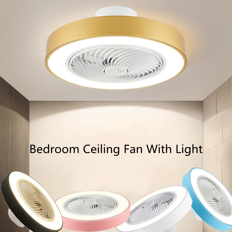 Modern Ceiling Fan With Light Bedroom Living Room LED Round Ceiling Fan ...