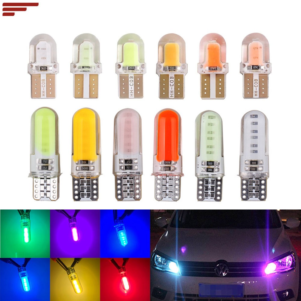 1PCS T10 Silicone Gel COB LED Car Light 12V T10 W5W Wedge Side Parking ...