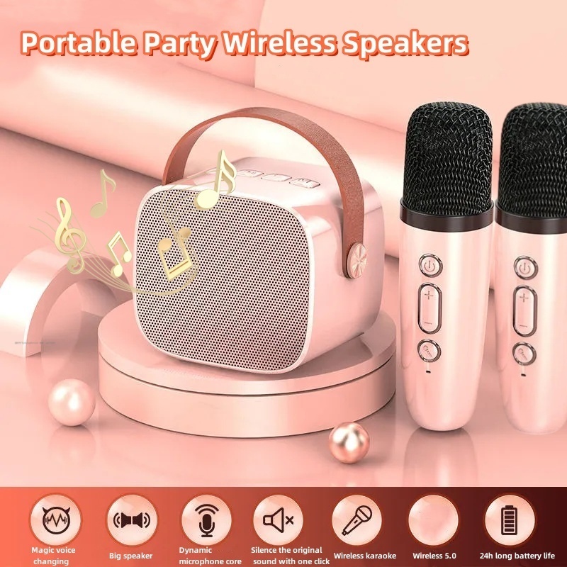 New Mini Wireless Mic Bluetooth Small Speaker Outdoor Portable Karaoke ...