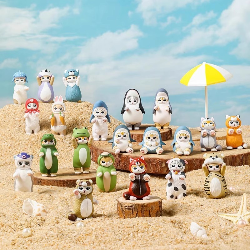 Mofusand Cats Figure Blind Box Cute Shark Cat Bean Action Figures ...