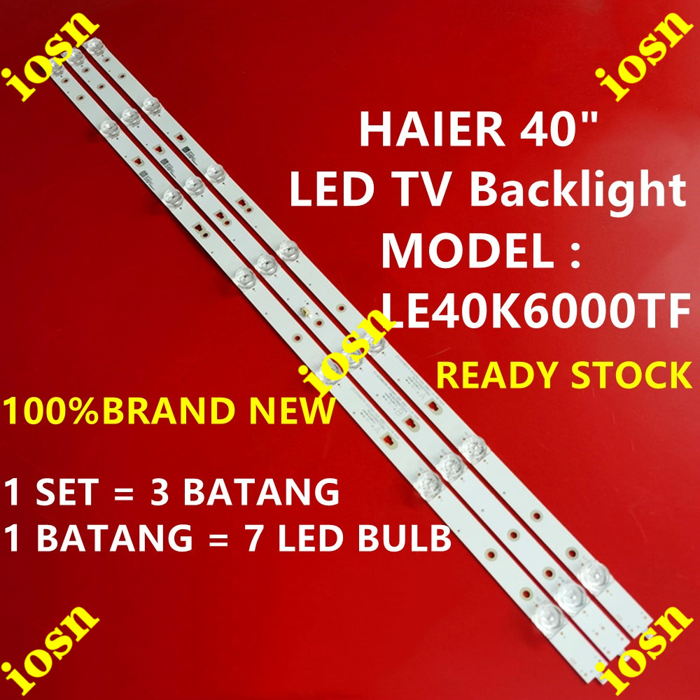 (NEW 1 SET) LE40K6000TF HAIER 40" LED TV BACKLIGHT LE40K6000 | Shopee ...