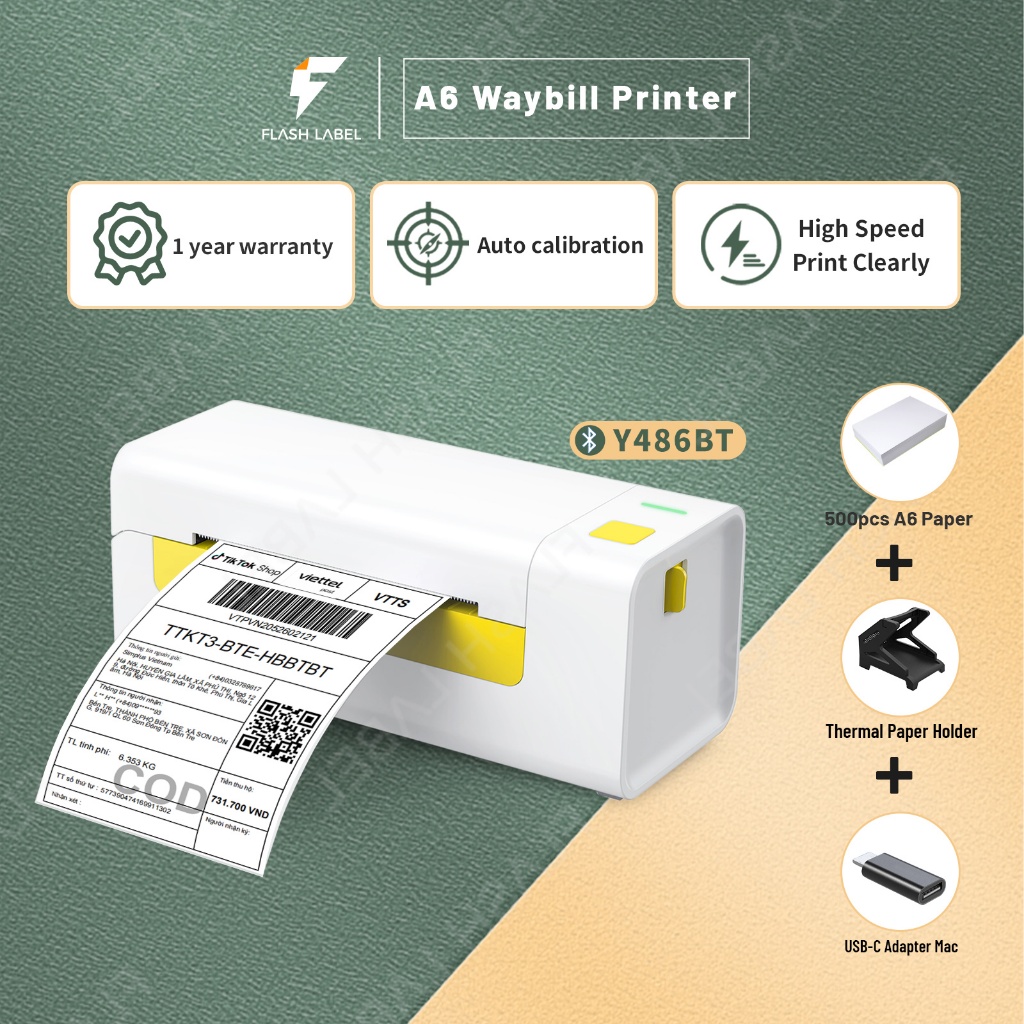 Thermal Printer Print Orders, A6 thermal Label Printers USB & Bluetooth ...