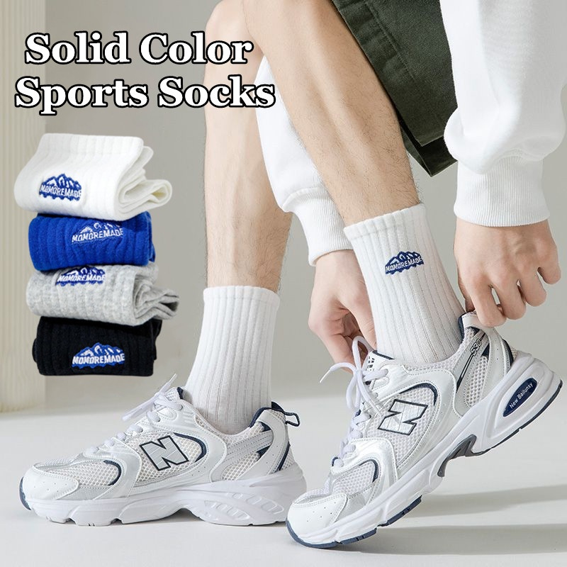 Unisex White Stockings Middle Tube Socks ins Trendy Summer Thin Style ...