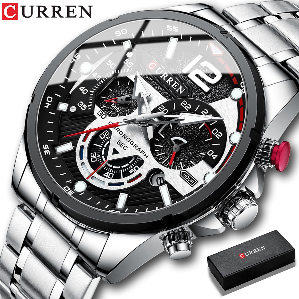 CURREN Jam Tangan Lelaki Original Waterproof Quartz Men Watch Fashion ...