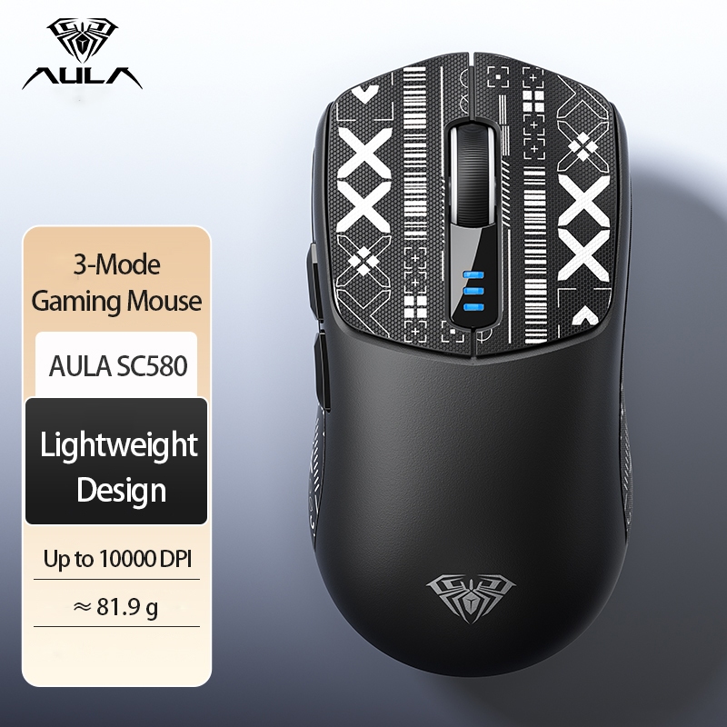 AULA SC580 Wireless Mouse Bluetooth/2.4G/Type-C 500mAh Battery With 6 ...