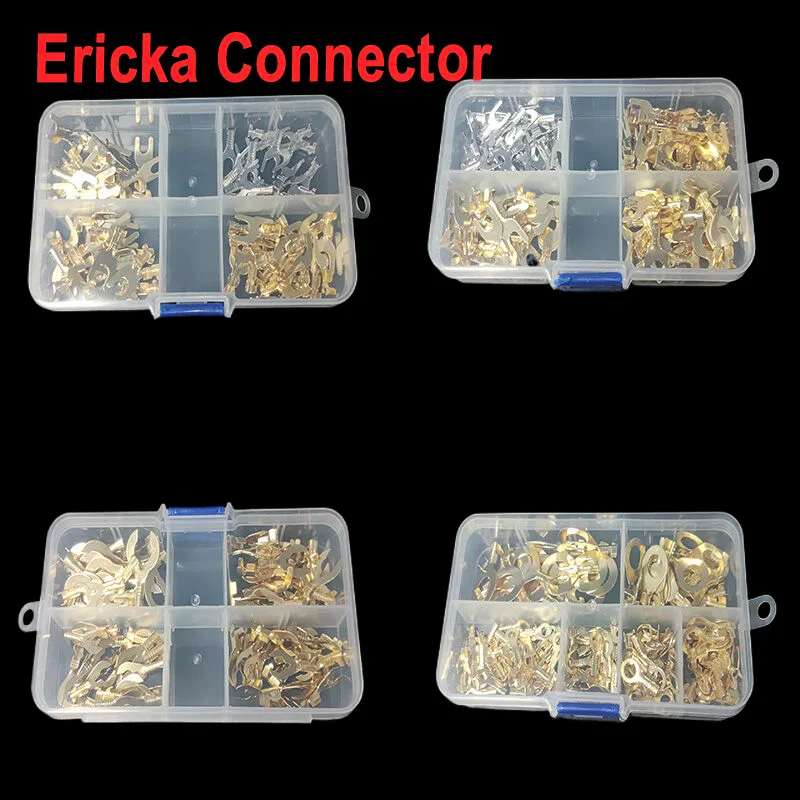 BOX 80/120/150Pcs M3 M4 M5 M6 Brass Fork Spade U-Type Non-Insulated ...