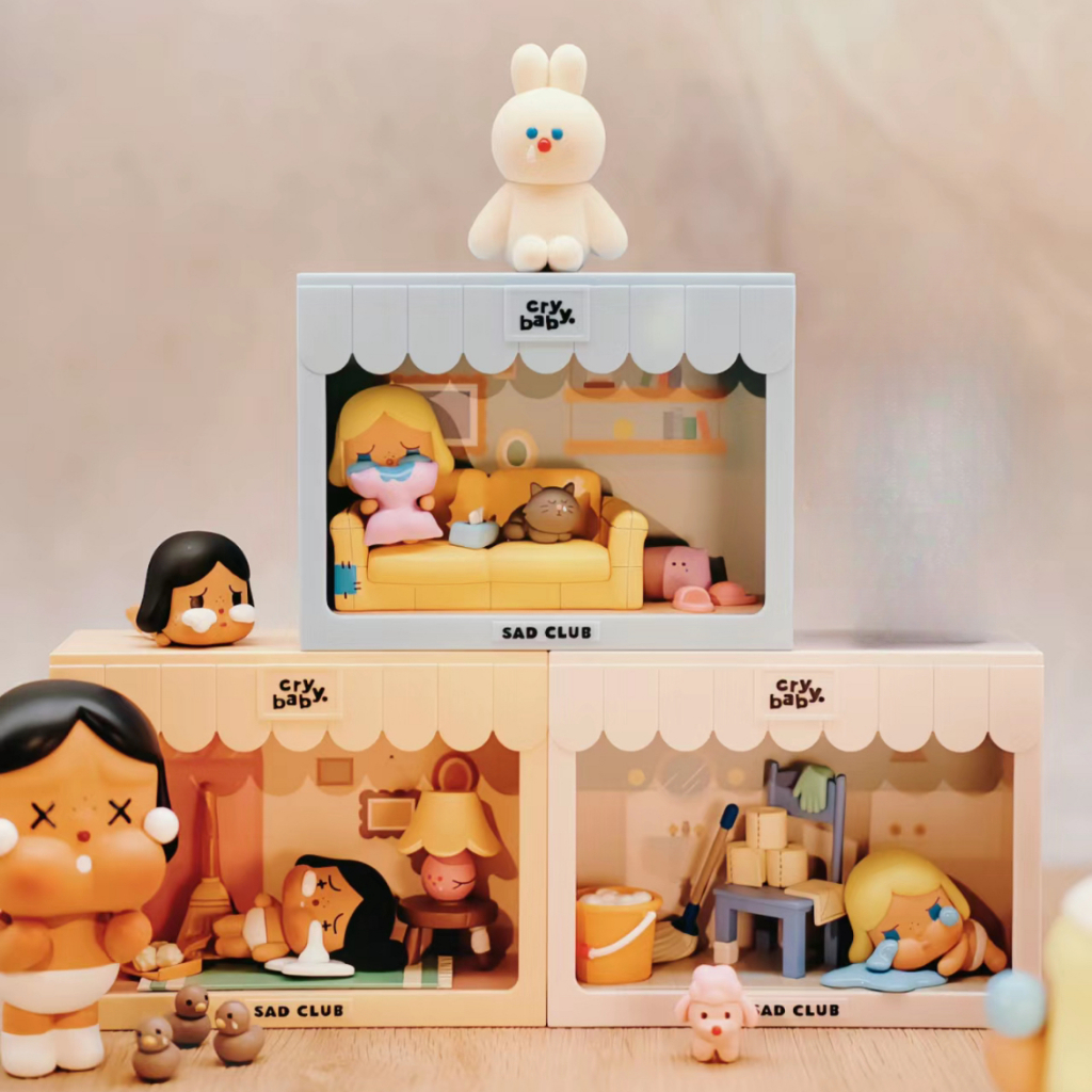 【Genuine】POPMART CRYBABY Sad Club Series Confirmed Figure Doll Ornament ...