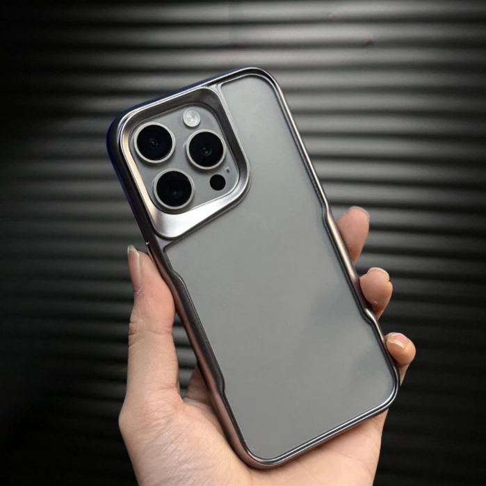 【Matte edge&PC transparent hard case/Silver】compatible for iPhone 12 13 ...