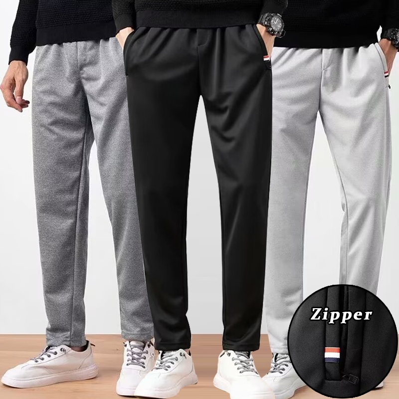 Ready Stock black seluar track lelaki Slim fit tracksuit men casual ...