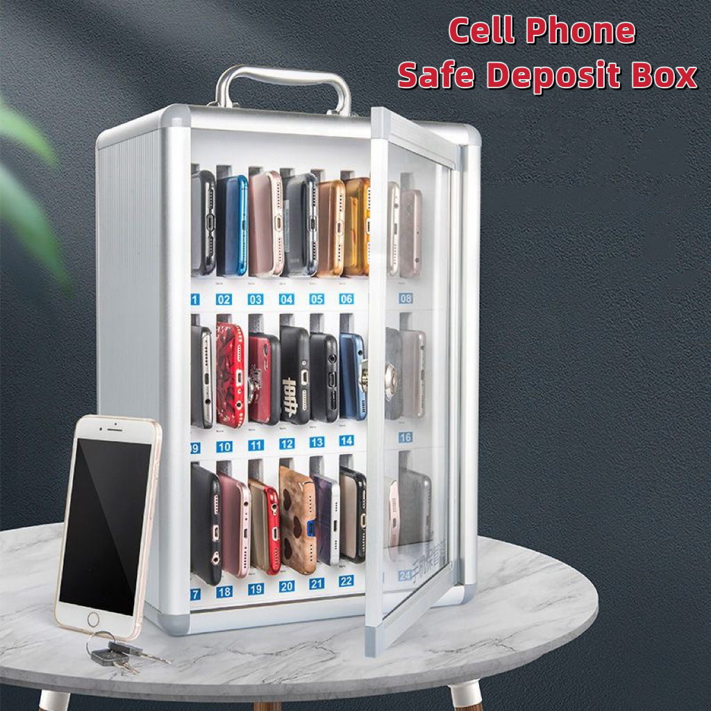 Cell Phone Safe Deposit Box with Lock Hand Phone Storage Box ...