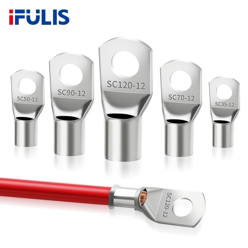 SC16-6 SC25-8 SC35-8 SC1.5-95mm² Tinned Thicken Copper Lugs Ring Bolt ...