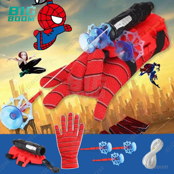 【With String】Spiderman Web Launcher Glove Toys Wrist Transmitter For ...