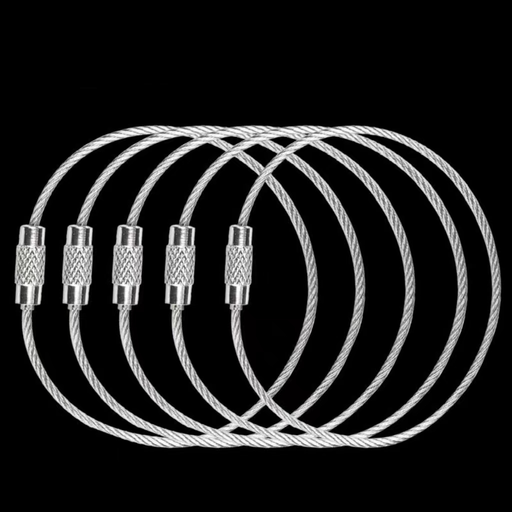 10 PCS 15cm304 stainless steel wire rope key ring key chain connection ...