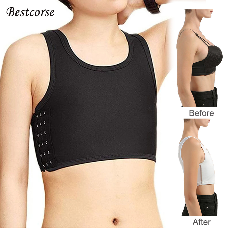 Bestcorse XS 5Xl Invisible Chest Binder For Girl Big Breast Women Men Bra With Hook Pull Over ...