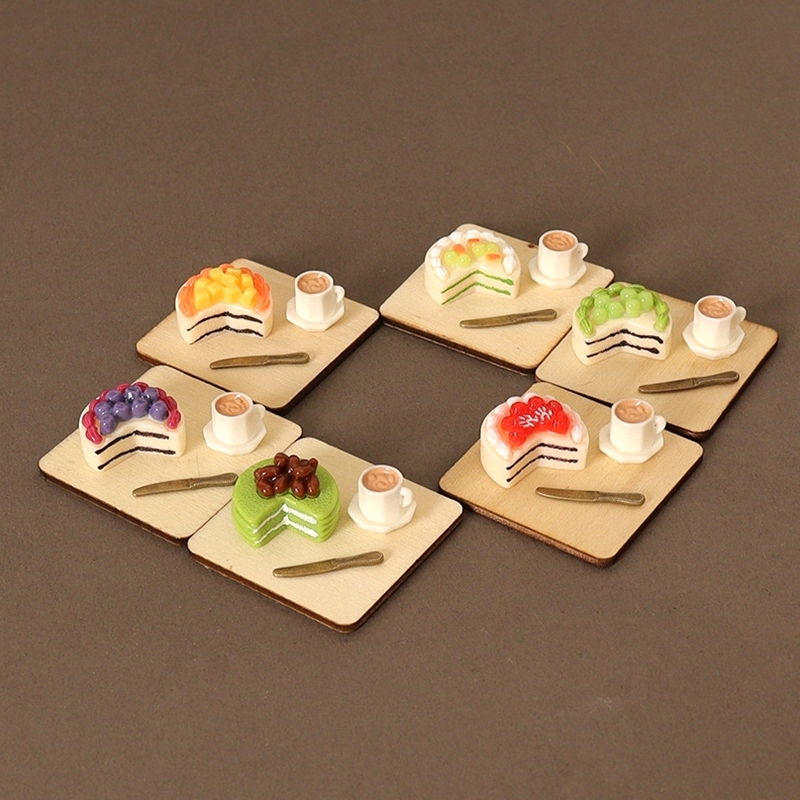 [Youngmg] 1/5/6/10pcs Dessert 3D Resin Cream Cakes Miniature food ...