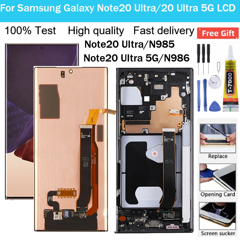Original Display For Samsung Galaxy Note 20 Ultra SM-N985 N985F Display Note20 Ultra 5G SM-N986F ...