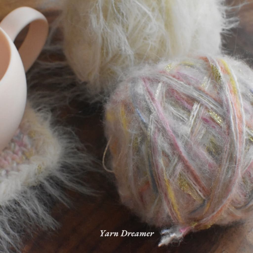 Benang kait Festive Pink Gold Yarn Hand Blended Plush Yarn DIY Crochet Yarn Fancy Knitting Yarn ...