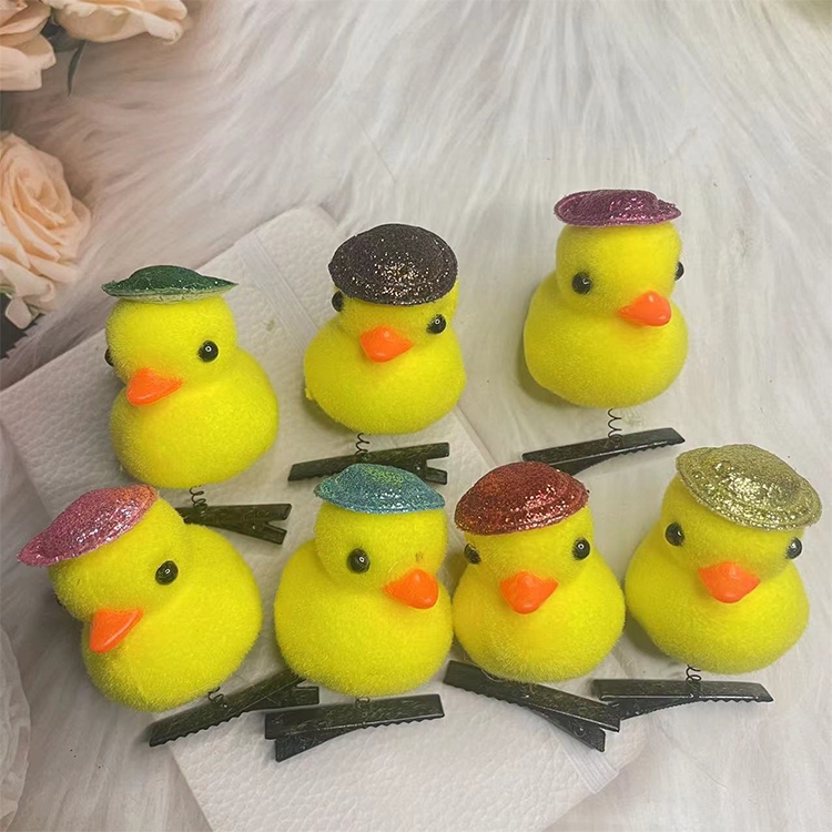 bingo New Style 2024 Funny Yellow Duck Hairpin Macaron star spring clip ...