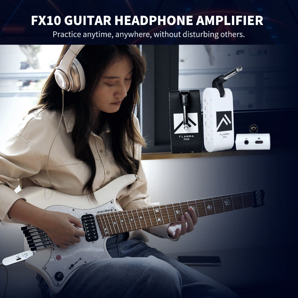 FLAMMA FX10 Portable Amp Modeling Headphone Guitar Multi Effects Drum ...