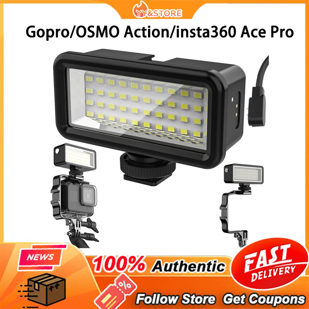 【NEW】40M Diving Underwater Waterproof LED Flash Light For Gopro Hero 12 ...