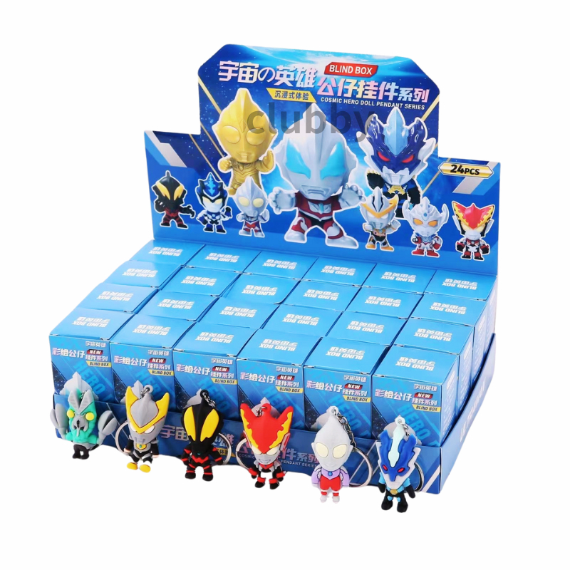24 Ultraman blind box ultraman figure keychains bag pendants Aksesori ...