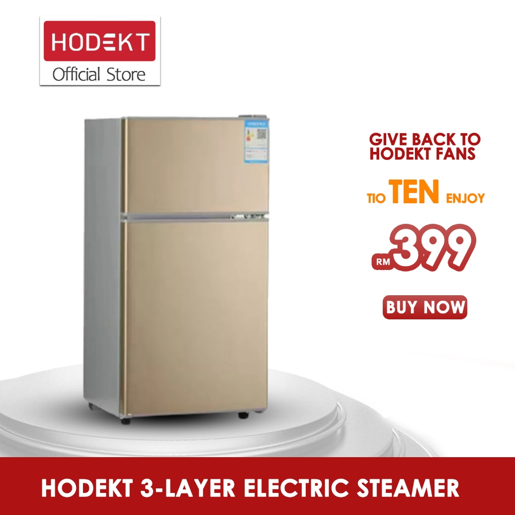 HODEKT Mini Fridge Peti Sejuk 60L 2 Door Refrigerator Power Saving ...
