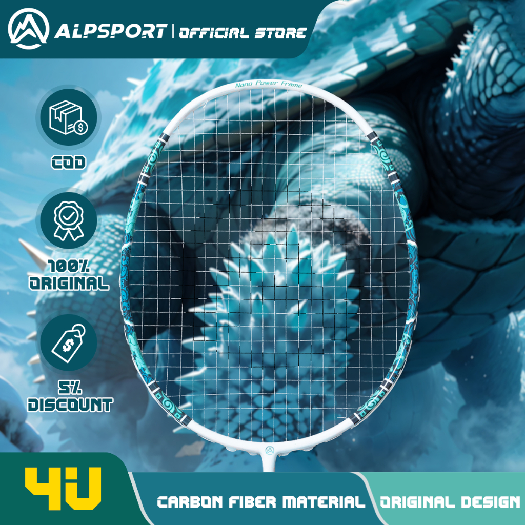 ALP XW 6U Super Light 100% Full Carbon Fiber Badminton Racket With ...