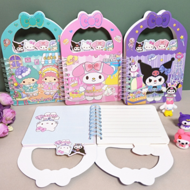 Cute Sanrio Portable Label Gilding notepad Kuromi notebook exercise ...