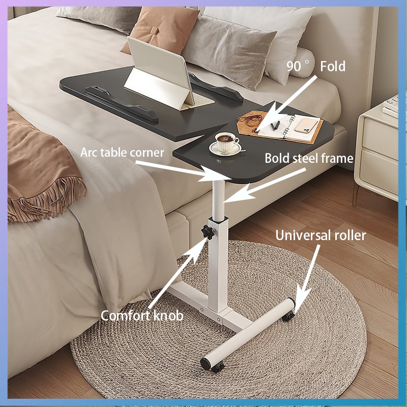 Foldable and mobile bedside computer desk for home use bedroom lazy ...