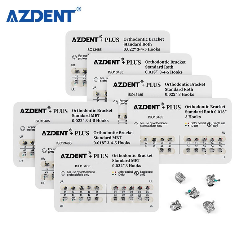 Standard Brackets Dental Mesh Base Roth/MBT 0.022"/0.018" with 3/3-4-5 ...