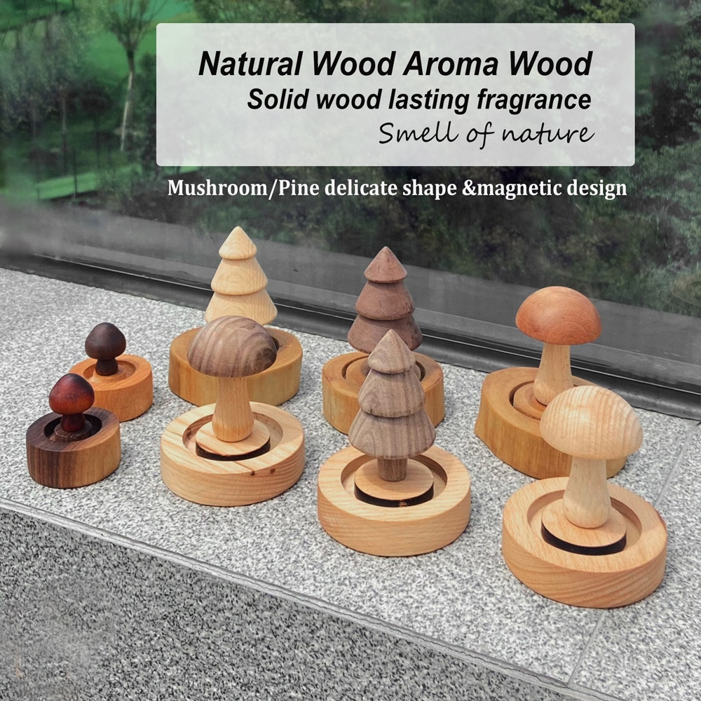 Aromatherapy Wood of Mushroom Essential Oil Diffuser Natrual Wood Car ...