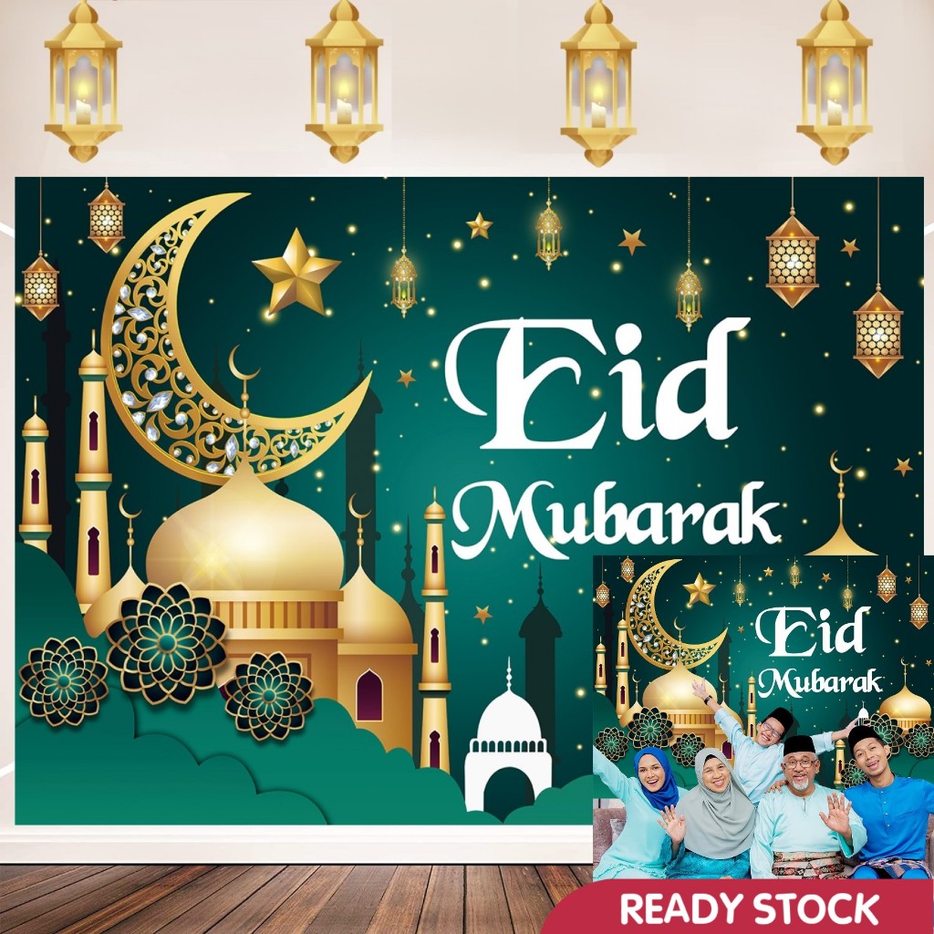 【Ready Stock】7x5FT Ramadan Decoration Hari Raya Decoration Eid Mubarak ...