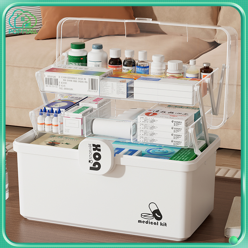 POP Medicine Box Ubat Large First Aid Kit Storage Box Transparent ...