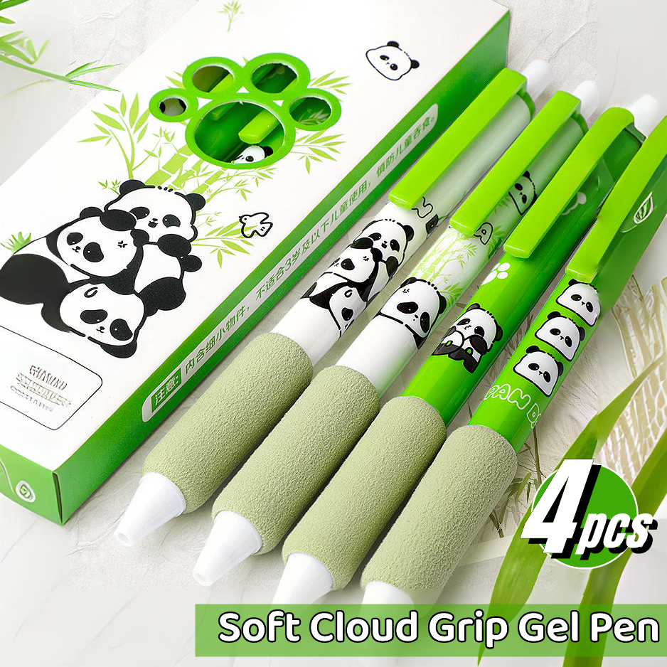 NIXXOS Retractable Gel Pen Soft Cloud Cartoon Panda Pen 4Pcs Quick ...