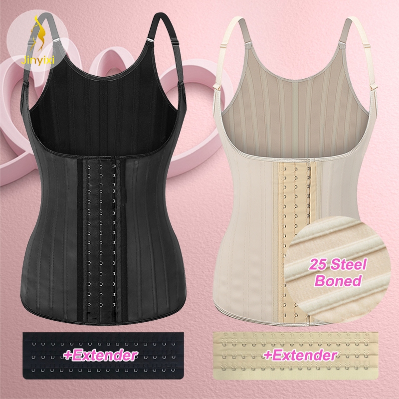 RAYA 2XS-3XL Women 25 Steel Boned Latex Corset Breathable Slimming Body ...