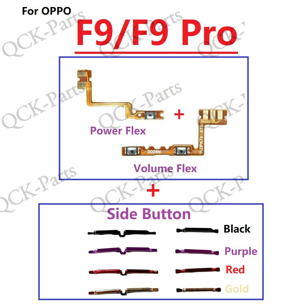 For OPPO F9 Pro Power on / off Switch Button Side Volume Up Down ...